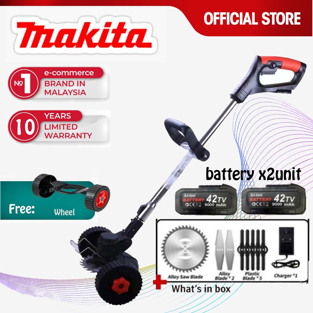 Mesin Rumput Battery Cordless Grass Cutter Powerful Lawn Mower Mesin ...