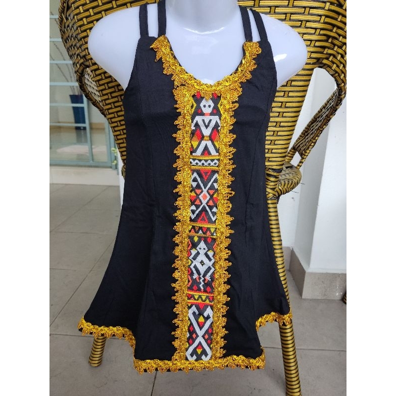 Baju moden kanak-kanak Sabahan/dress corak motif pinakol Rungus ...