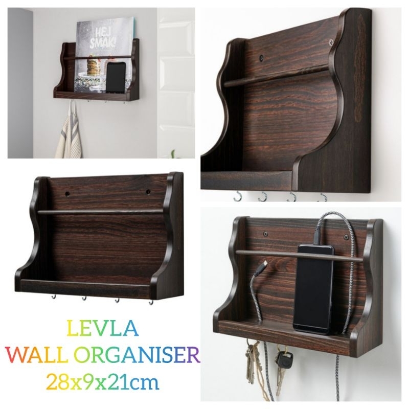 💥READY STOCK💥IKEA LEVLA WALL ORGANISER (DARK BROWN) | Shopee Malaysia