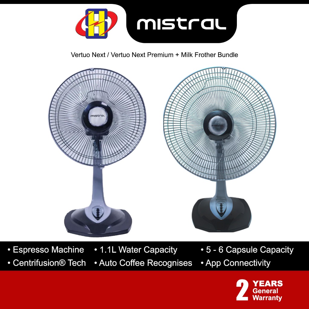 Mistral Table Fan (12 & 16 Inch) 3 Speed Setting Smooth Oscillation ...
