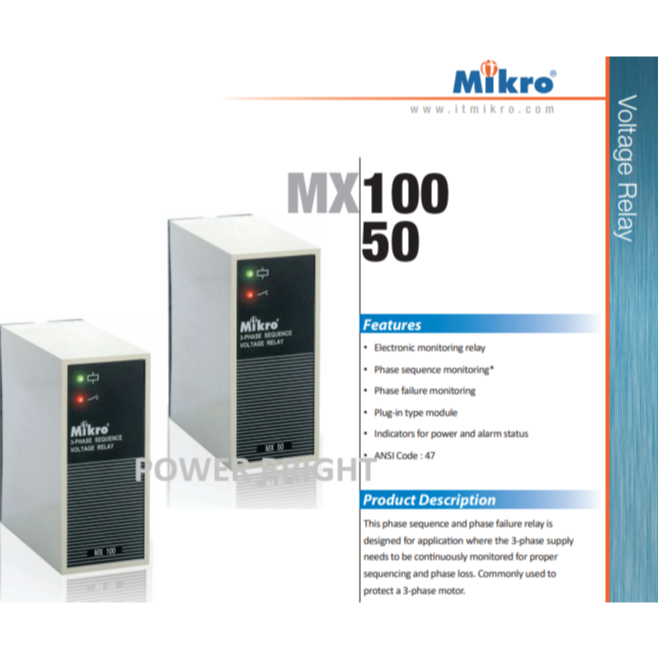 MIKRO VOLTAGE MONITORING RELAY MX50 MX100 (400V) | Shopee Malaysia