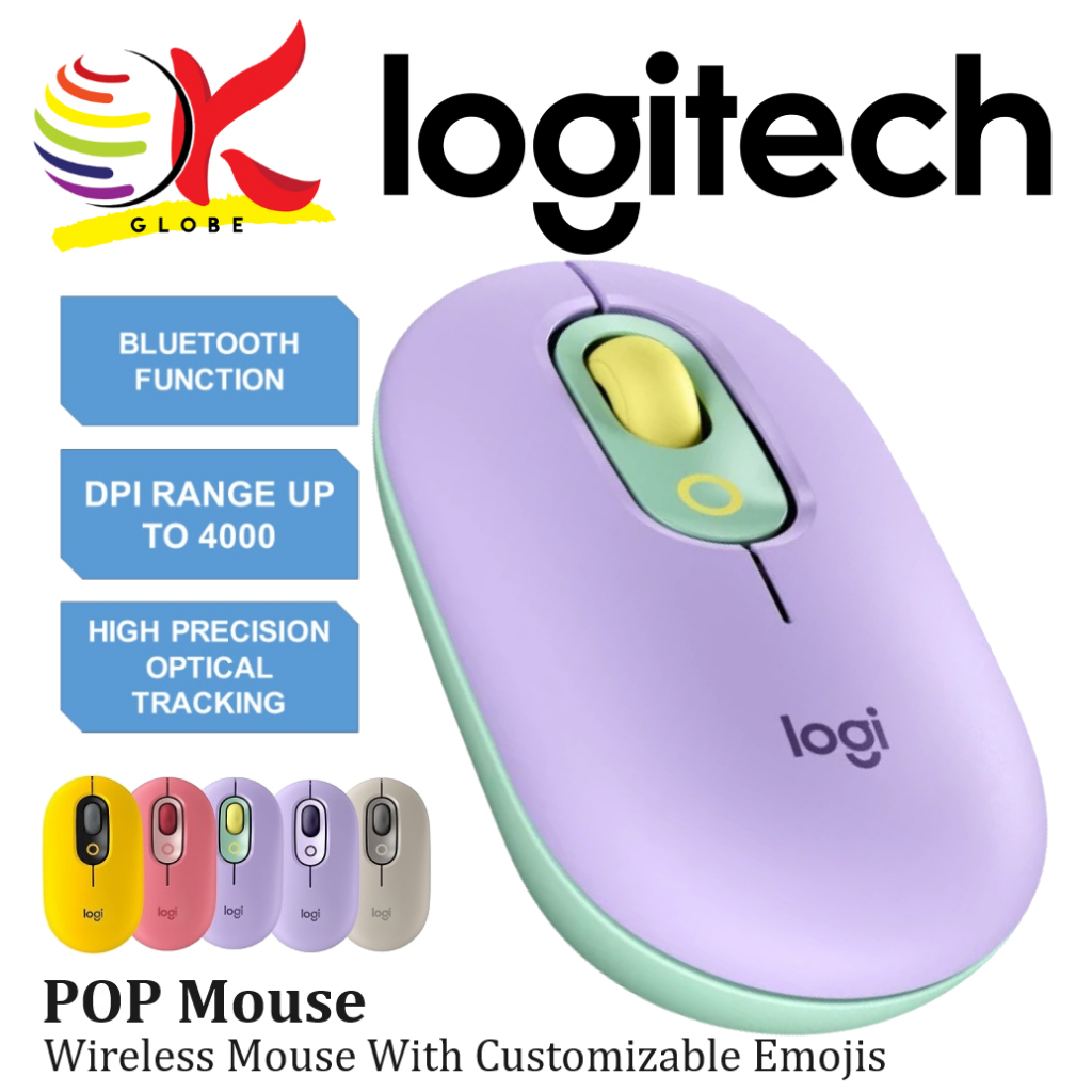 LOGITECH POP MOUSE WIRELESS CUSTOMIZABLE EMOJIS / SILENT TOUCH / BLUETOOTH / USB MULTI DEVICE ...