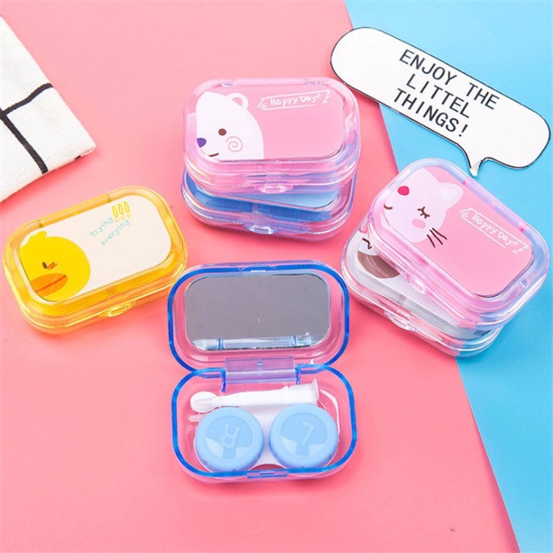 Contact Lens Case Mini Box Container Holder Eyes Care Kit W/Mirror ...