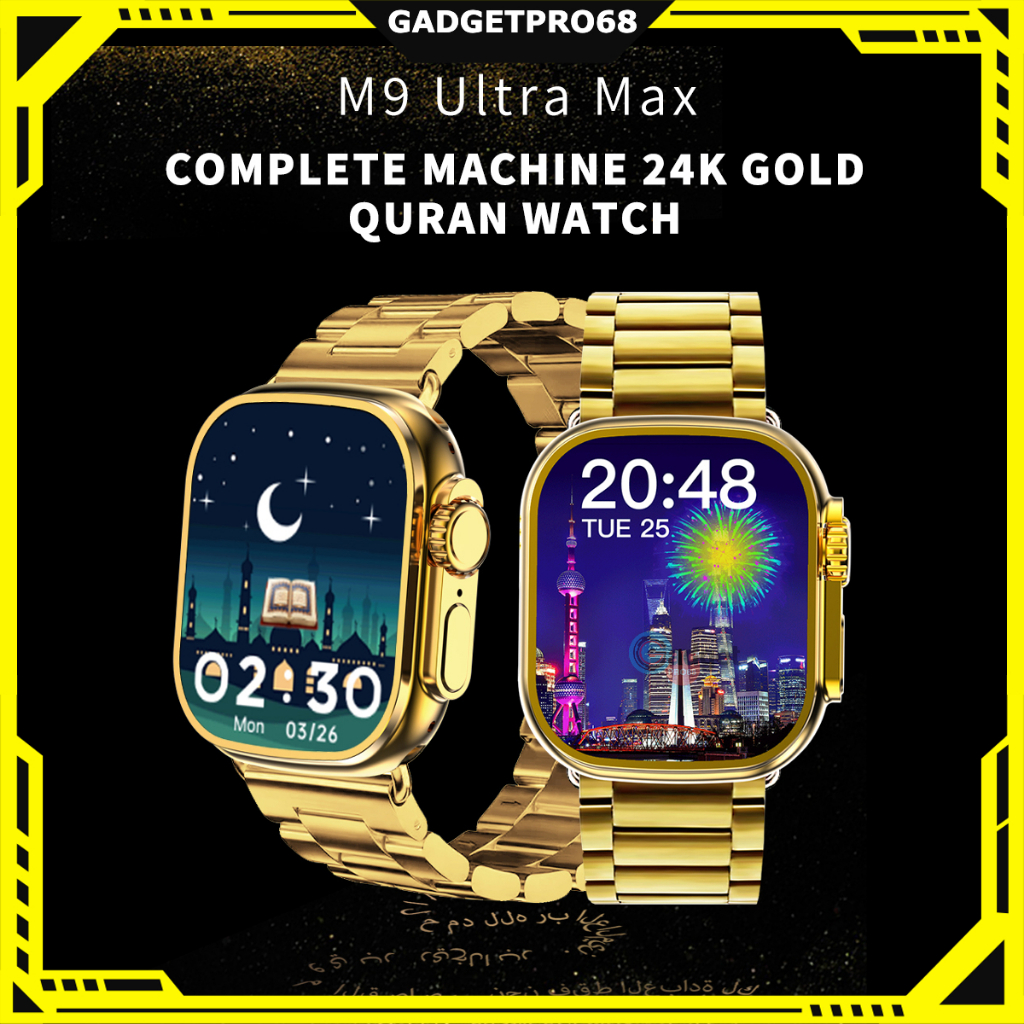 2024 New M9 Ultra Max Quran Smartwatch Prayer Alarm Waterproof Sports ...