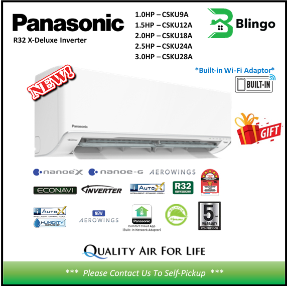 PANASONIC 1.0HP - 3.0HP R32 X-Deluxe Inverter Wall Mounted Air ...