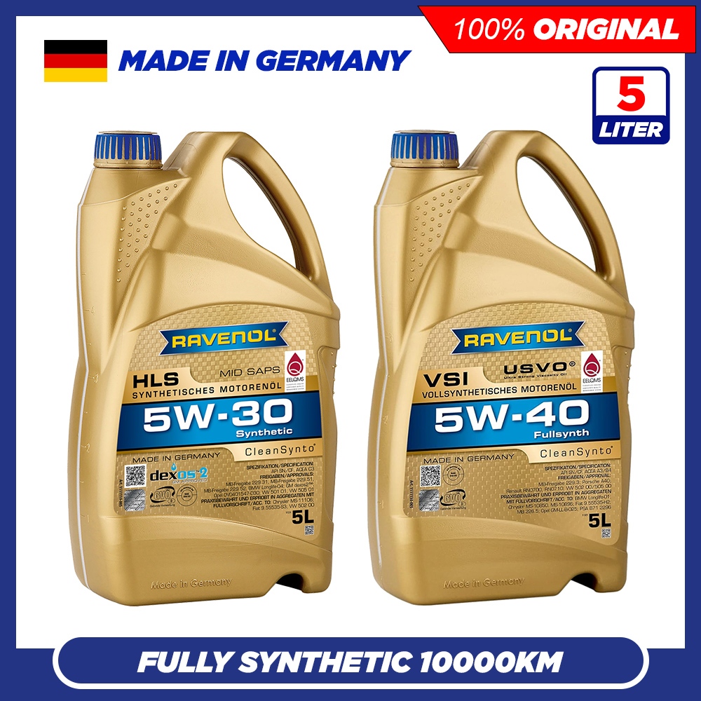 RAVENOL VSI 5W40 SN A3B4 / HLS 5W30 C3 SN Fully Synthetic Engine Oil ...
