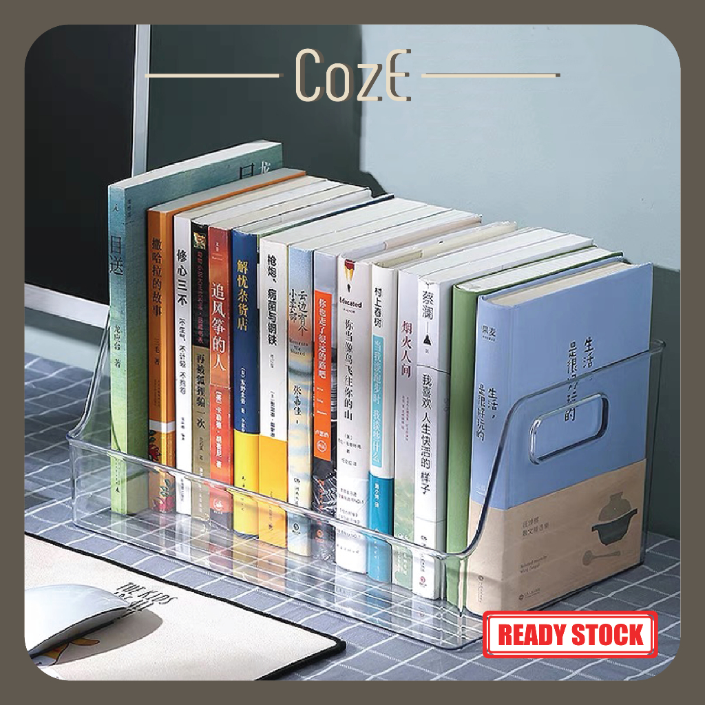 CozE Multifunction Handle Design Plastic Storage Box Transparent Desk ...
