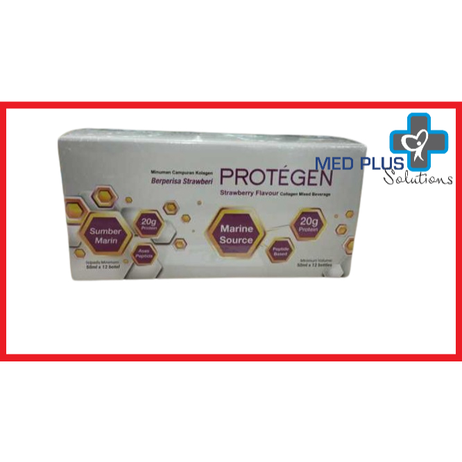 Protegen Strawberry Flavour Collagen Mixed Beverage 50ml x 12 bottle (E ...