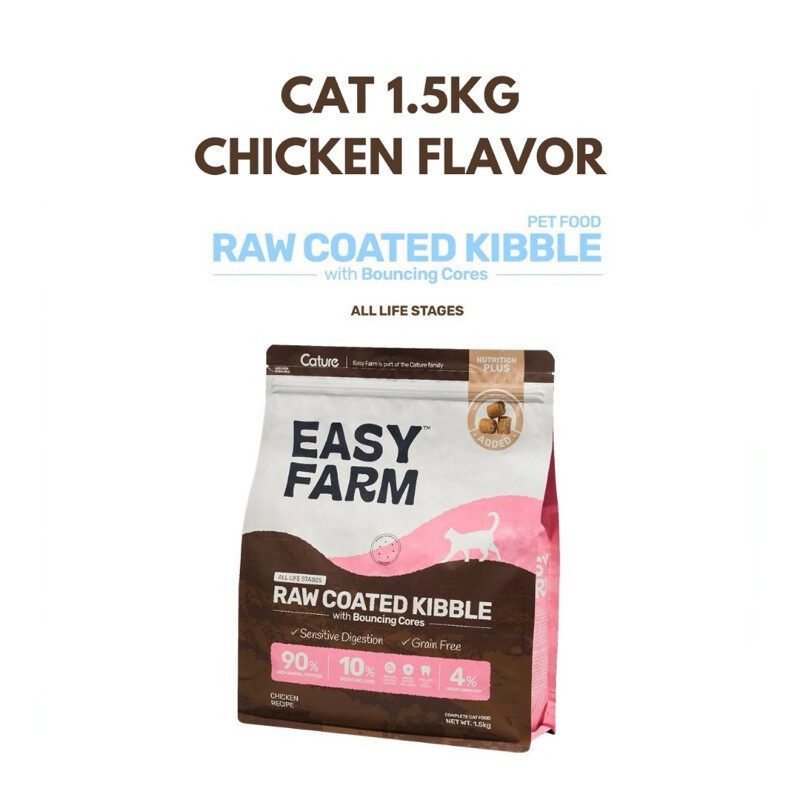 Cature Easy Farm Raw Coated Kibble Chicken Fish Grain Free All Life ...