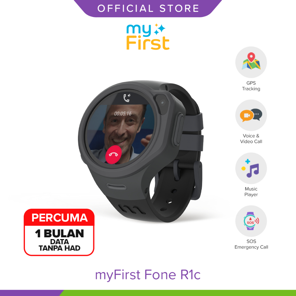 myFirst Fone R1c - 4G LTE Smart watch Phone for Kids with Voice Call Video Call GPS Tracking SOS ...