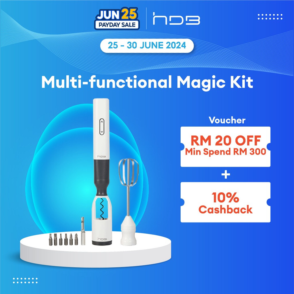 HDB 5 In 1 Multi-Functional Magic Kit - Bottle Opener + Eggbeater + Cordless Screwdriver ...