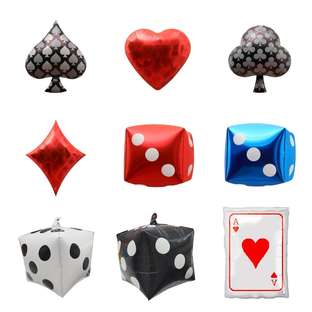 [Ready Stock] Poker Card Themed Foil Balloon Club Spade Diamond Heart ...