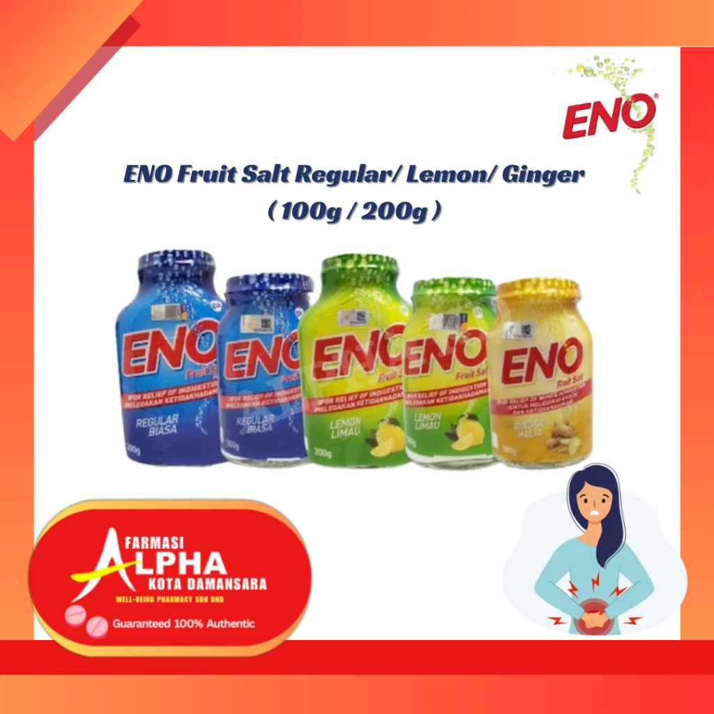 ENO Fruit Salt Regular/ Lemon/ Ginger ( 100g / 200g ) | Shopee Malaysia