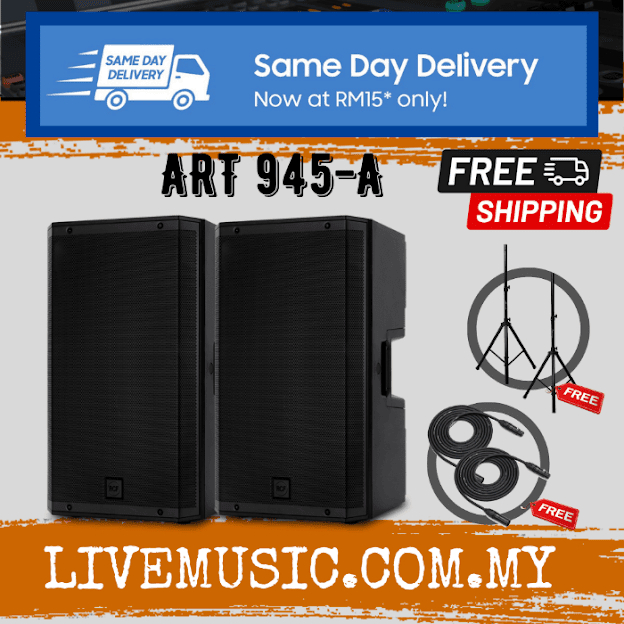 RCF ART 945-A Two-Way 15" 2100W Powered PA Speaker With Speaker Stand ...
