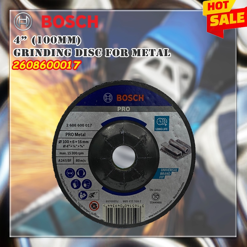 Bosch 4" Grinding Disc for Metal Grinding Professional A24SBF ...