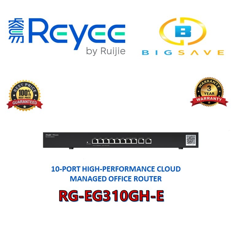 RUIJIE REYEE RG-EG310GH-E 10-PORT HIGH-PERFORMANCE CLOUD MANAGED OFFICE ROUTER | Shopee Malaysia