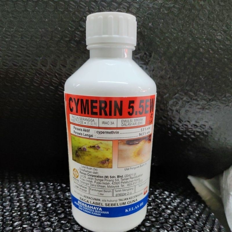 CYMERIN 5.5EW 1Liter Racun Serangga Cypermethrin 5.5% Lalat Buah Ulat ...