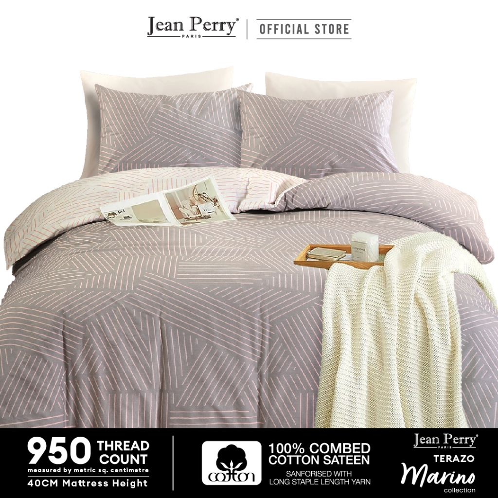 Jean Perry Marino Comforter Set - 100% Combed Cotton Sateen 950TC ...