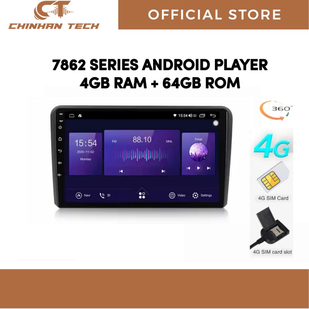 10 inch 7862 Android player Octa Core Android 10 (WIFI, 4G,QLED,DSP ...
