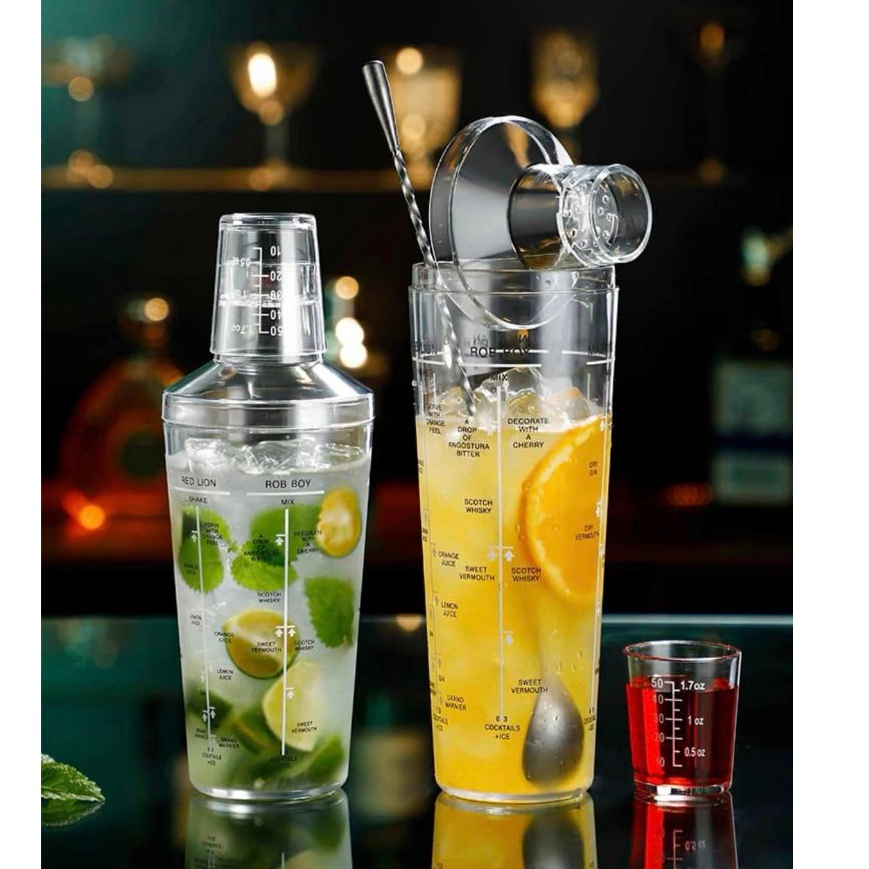 530ml/700ml PC Boston Shaker Cocktail Mocktail Mixer Cup Bubble Milk ...