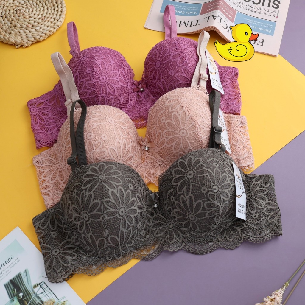 Women Bra Wireless Lace Plus Size Push Up Baju Dalam Wanita Tanpa Wayar ...