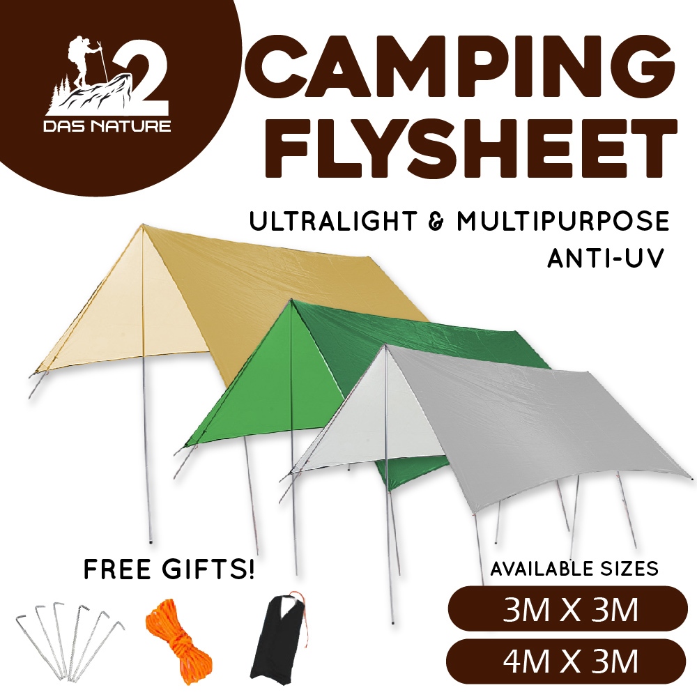 Flysheet Camping tarp waterproof ultralight Khemah Kanopi ringan ...