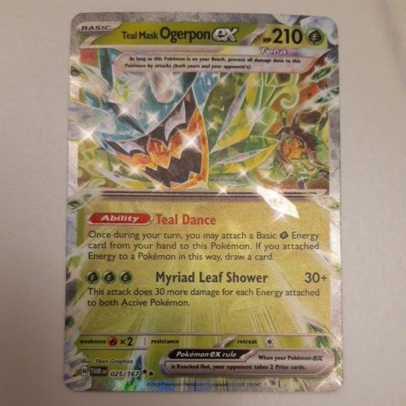 Pokemon Card TCG : SV6 Twilight Masquerade : Teal Mask Ogerpon ex 025/167 100% Original Pokemon ...