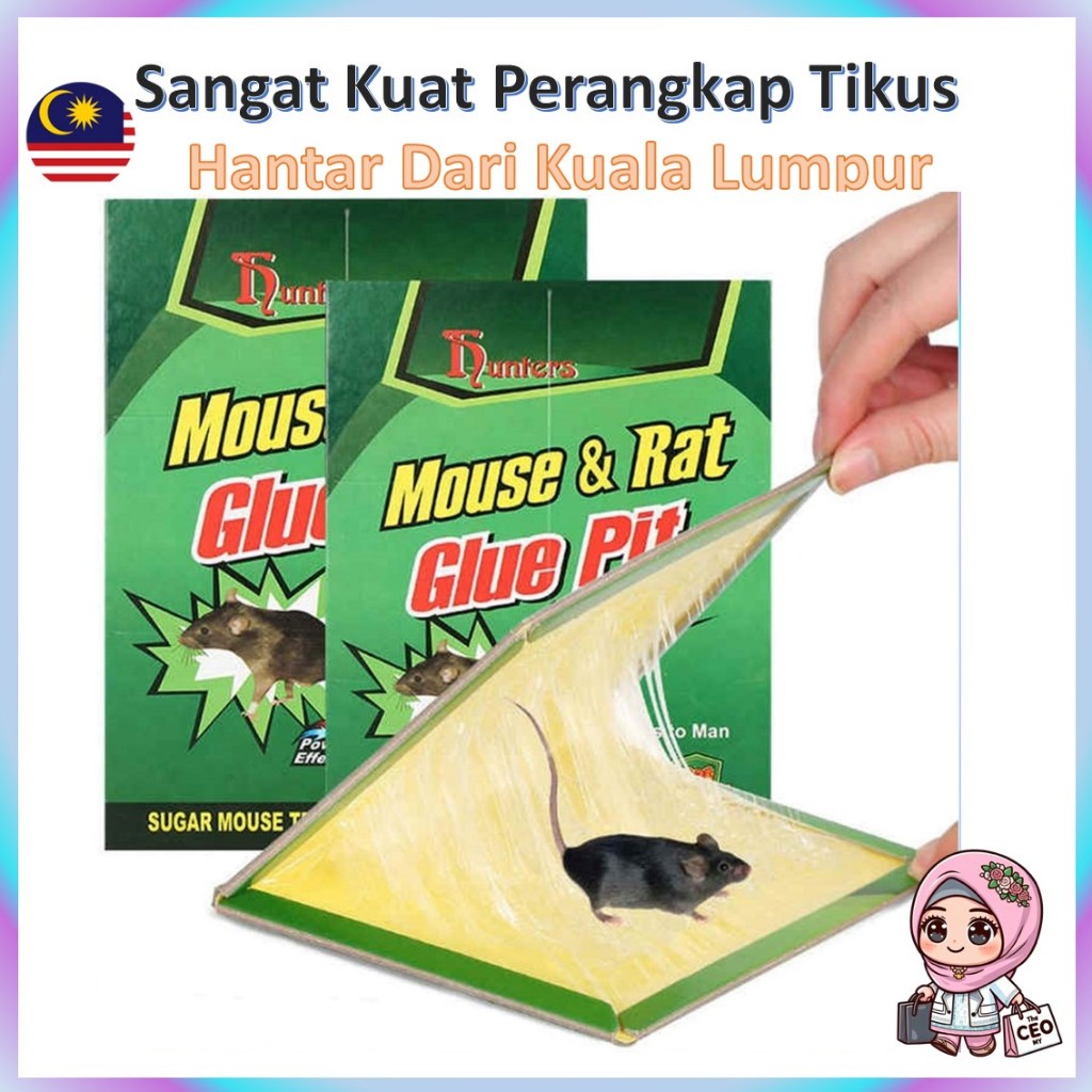 Perangkap Tikus Super Glue Mouse Trap Snake Bugs Rat Mice Catcher Board ...