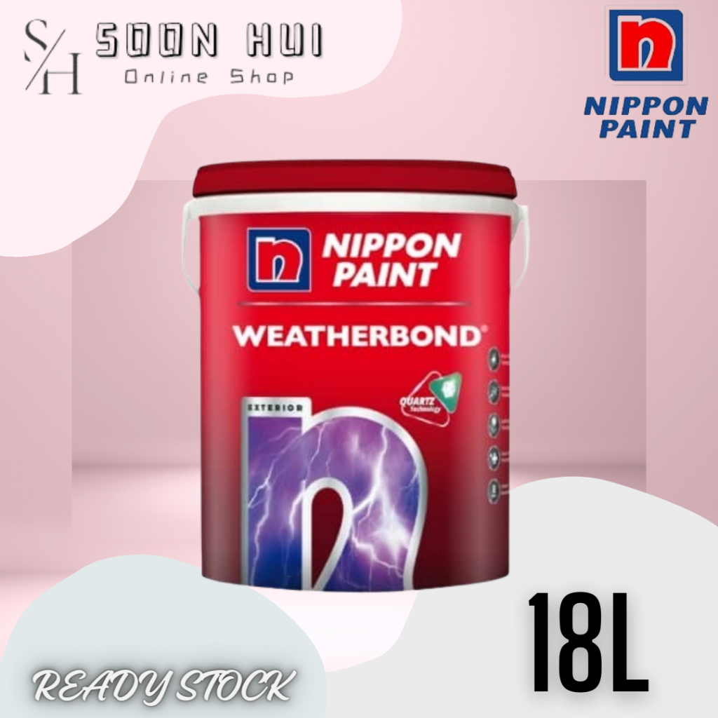 NIPPON PAINT Weatherbond 18L Exterior Paint/Cat Luar/Cat Rumah /Cat ...