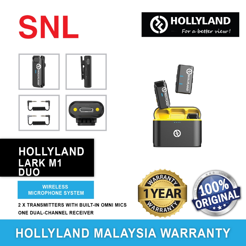 Hollyland Lark M1 Duo 2-Person Wireless Microphone System (2.4 GHz) | Shopee Malaysia