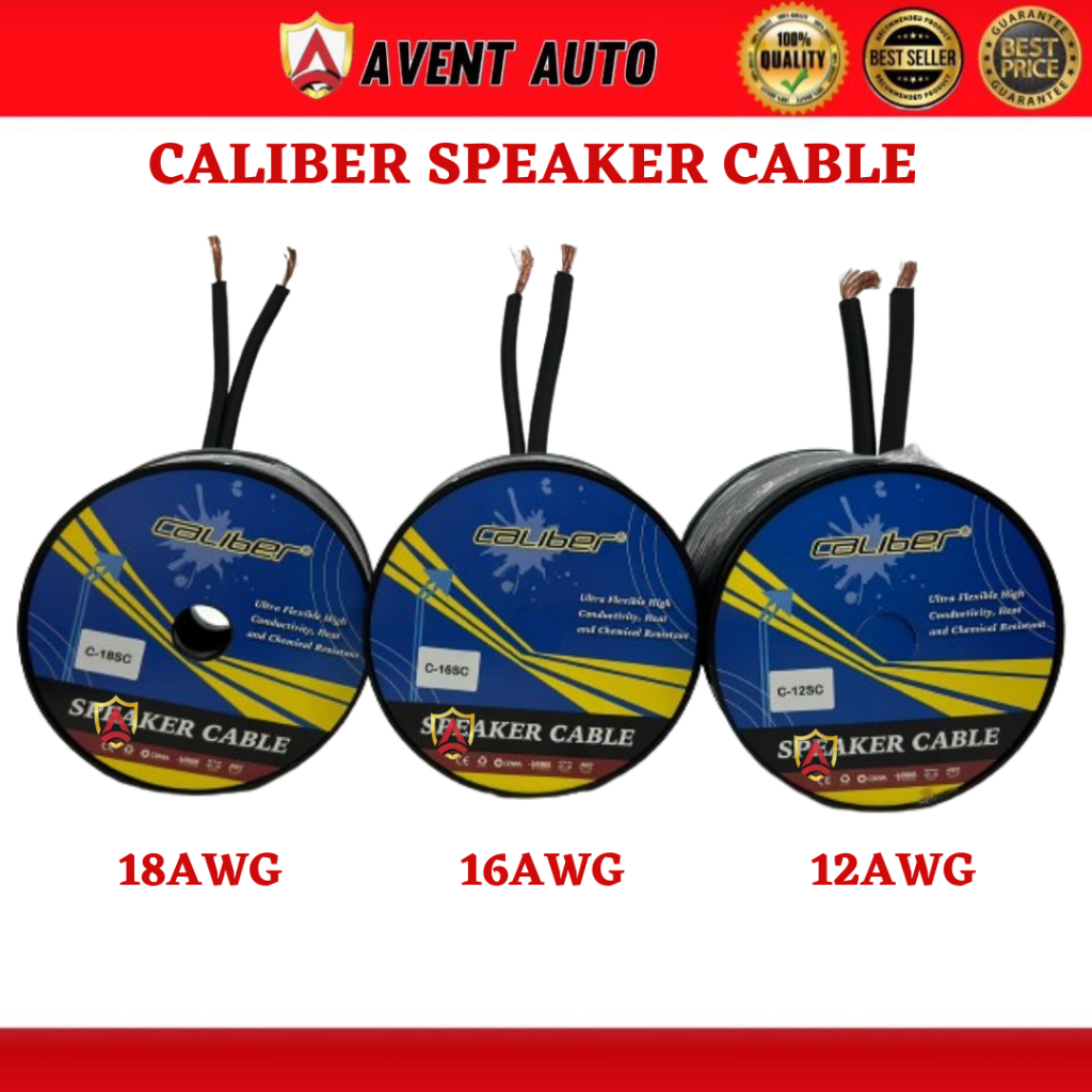 100% COOPER CALIBER 12AWG / 16AWG / 18AWG Speaker Cable (1 Meter = 1 ...
