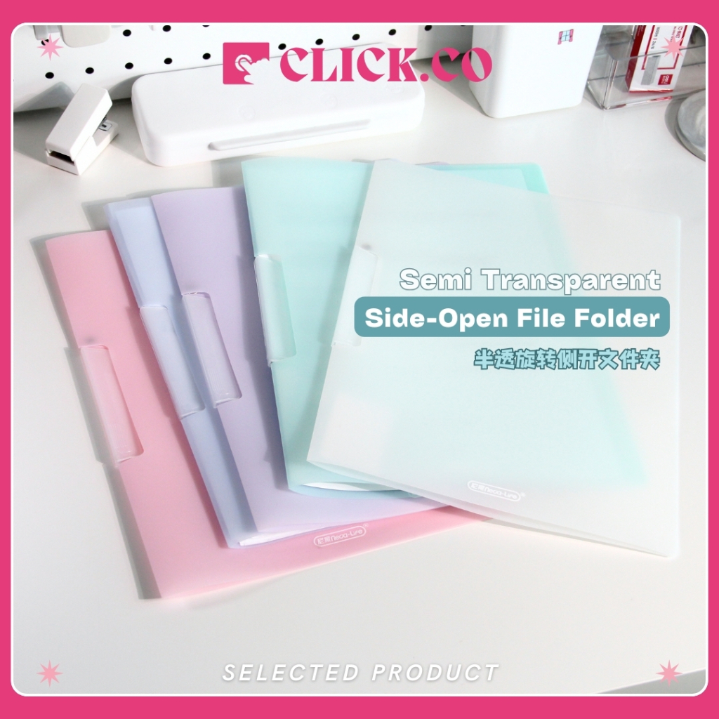 Semi-Transparent Rotate Side-Open File Folder, A4 Document Folder ...