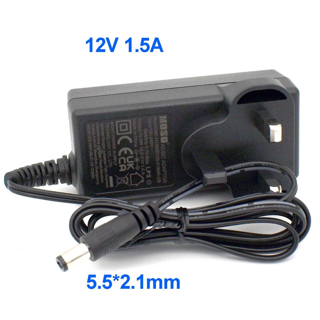 Penyesuai Original Adapter DC 12V 1.5A 5.5mm x 2.1mm 3pin Wall AC Power ...