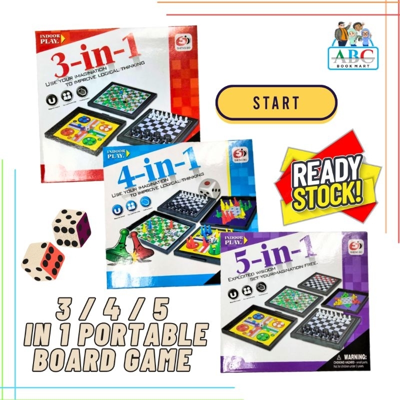 ( READY STOCK ) 3 / 4 / 5 PORTABLE COMPENDIUM MAGNETIC BOARD GAME FOR ...