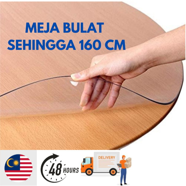 Alas meja bulat besar transparent 180 cm Round table 2.0 mm PVC table ...