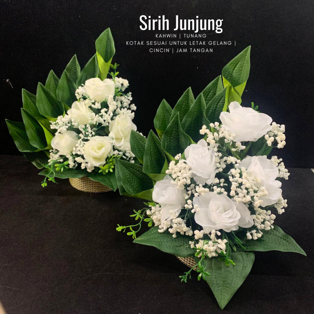 Sirih junjung kembang dengan rose with baby breath | Daun sirih ...