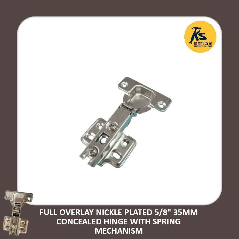 Full Overlay Nickle Plated 5/8" 35mm Concealed Hinge with Spring ...