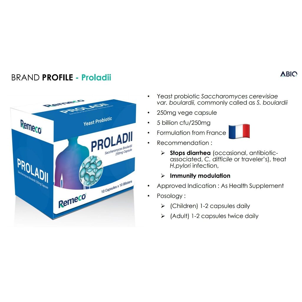 Remeco Proladii SACCHAROMYCES Boulardii 250mg Capsule 10x10's (100 ...