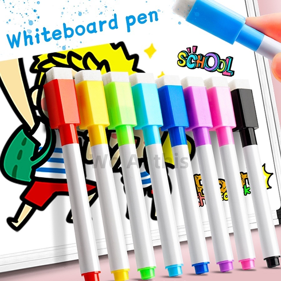 Erasable Marker White Board Marker Pen with Eraser Magnetic Mini ...