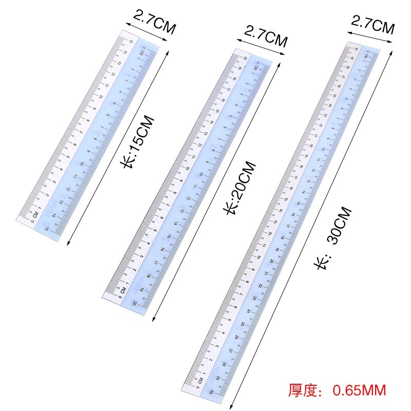 🇲🇾 15cm 20cm 30cm Plastic Straight Ruler Student Flexible Stationery Alat Tuli Office Bendable ...