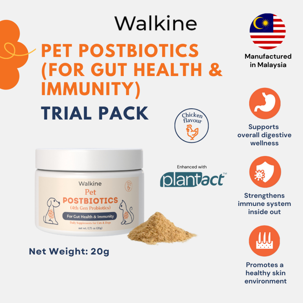 Walkine Pet Postbiotics for Gut Health & Immunity Trial Pack (20g ...