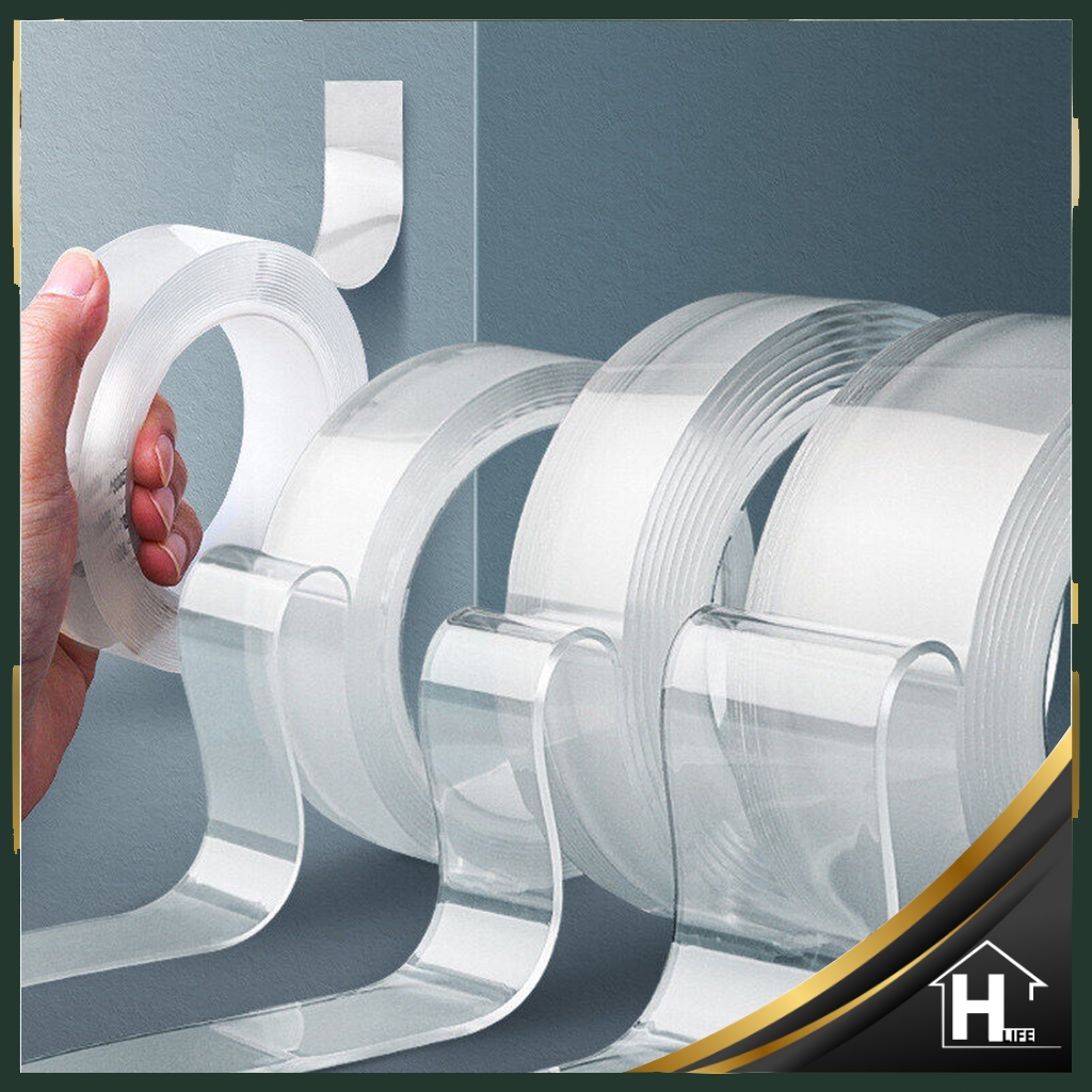 【Spot】1/3/5m Strong Nano Glue Multifunctional Transparent Tape Washable ...
