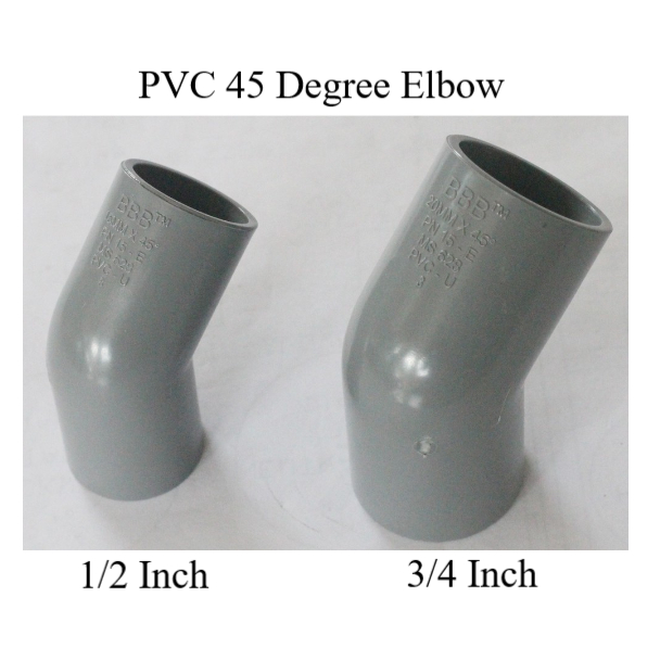 PVC 45 Degree Elbow 1/2 Inch (15 mm) , 3/4 Inch (20 mm) | Shopee Malaysia