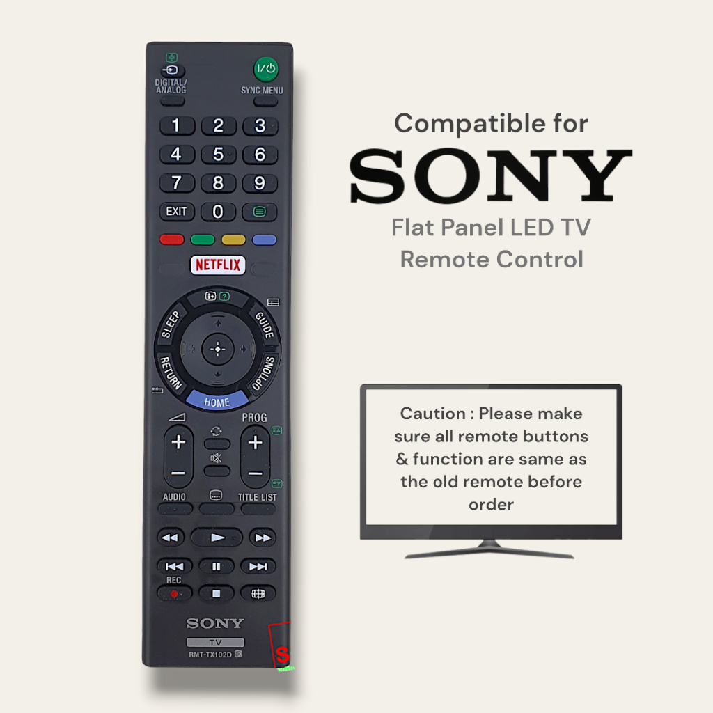 Original Sony RMT-TX102D Smart Android Flat Panel LED TV With Netflix ...