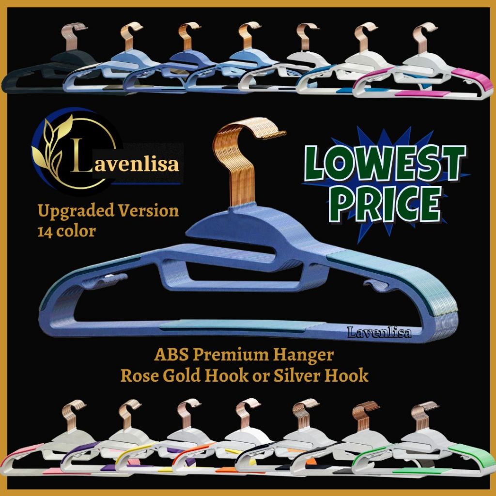 50 pieces Lavenlisa Premium ABS Hanger Rose Gold Hook Non-Slip Plastic ...