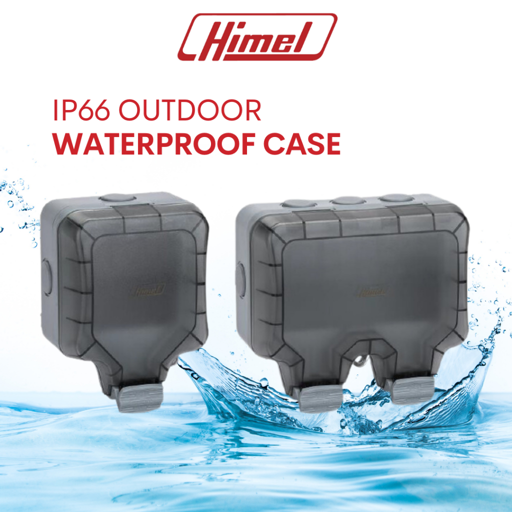 HIMEL IP66 Weatherproof 1 Gang 2 Gang Socket Cover / Outdoor Waterproof Case / Switch Socket Box ...