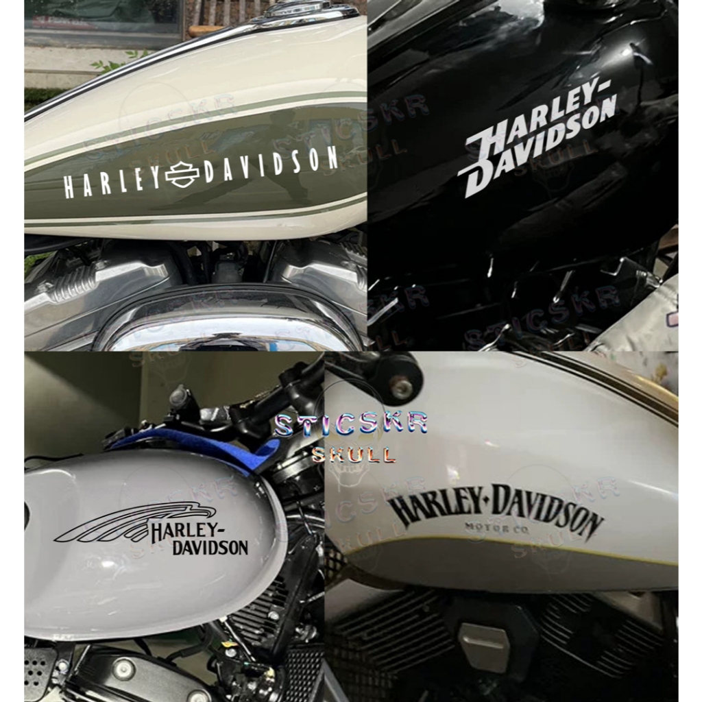 (1 set 2 pcs) Motorcycle Sticker Fuel Tank Decals Harley Davidson Road ...