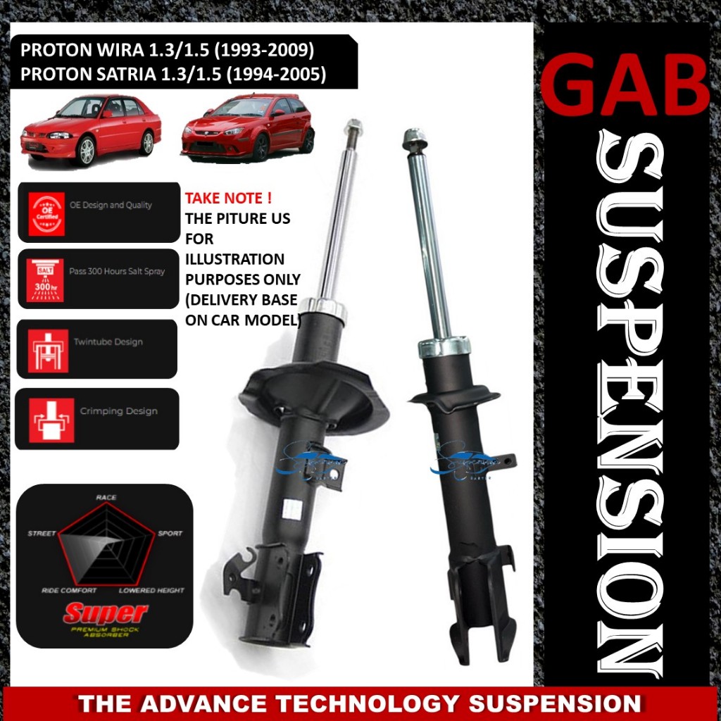 ORIGINAL SET GAB SUPER FRONT ABSORBER / REAR ABSORBER - PROTON WIRA 1.3 ...