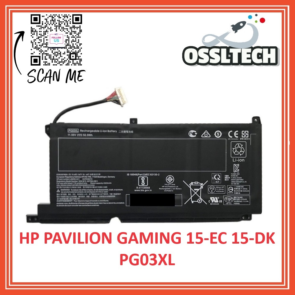 HP Pavilion Gaming PG03XL PG06XL 15-EC 15-DK 15-DK0010TX 15-DK0011TX ...
