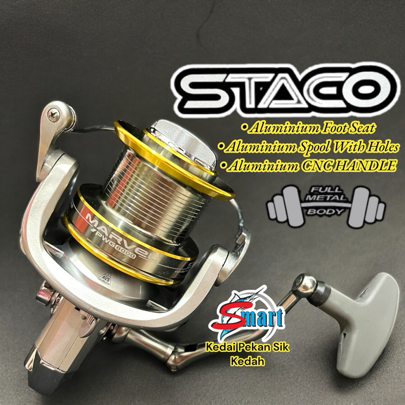 STACO MARVEL SURF REEL Full Metal Body / STARO MARVEL PANTAI Reel Size ...